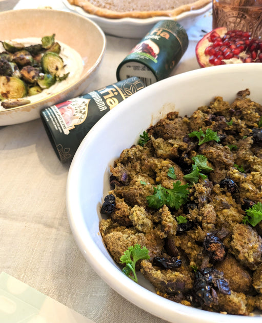 Easy Falafel Stuffing with Sage, Ginger, and Dried Cranberries – Afia